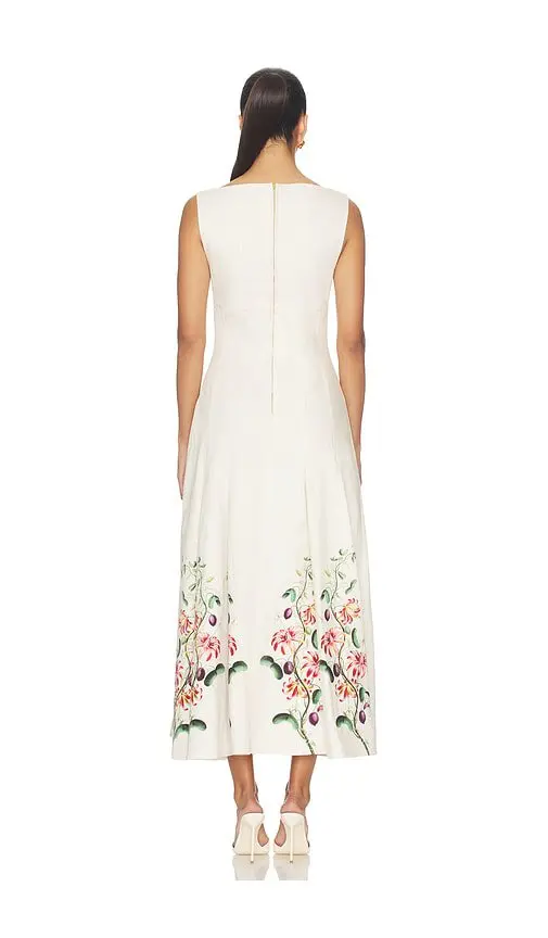 Clea Charlie Pleat Dress In Cream