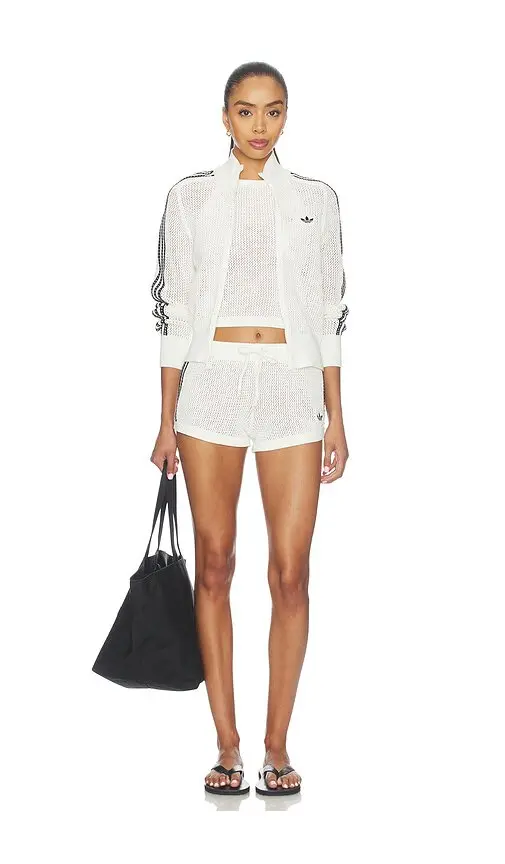 ADIDAS ORIGINALS Knitted Crochet Top In White
