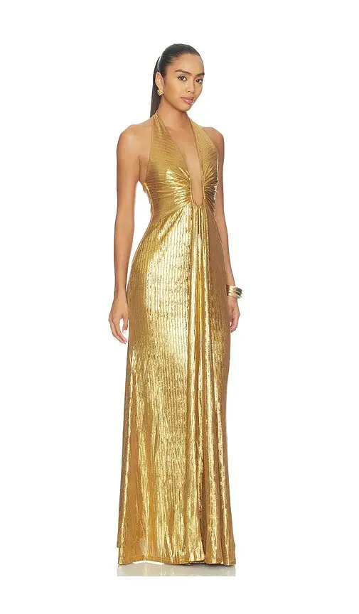 Delfi Oriel Dress In Metallic