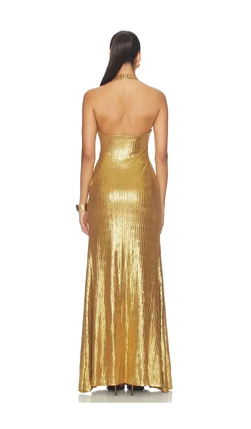 Delfi Oriel Dress In Metallic