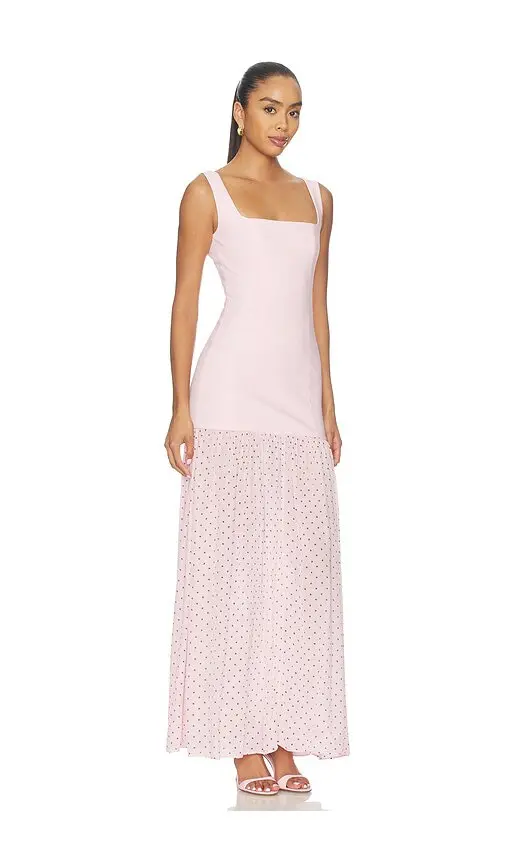 ROTATE BY BIRGER CHRISTENSEN Crepe Scoop Neck Maxi Dress
