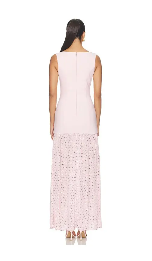 ROTATE BY BIRGER CHRISTENSEN Crepe Scoop Neck Maxi Dress