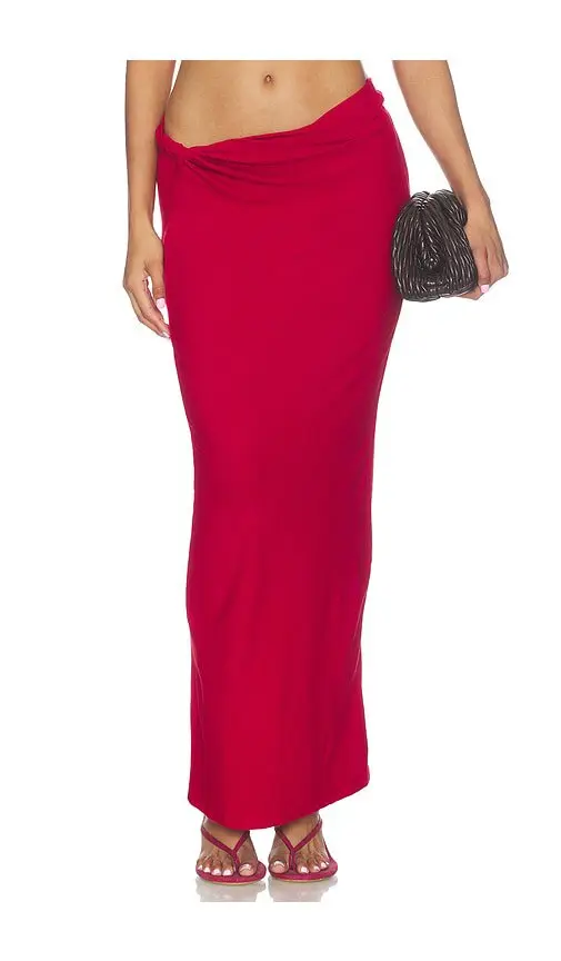 4TH & RECKLESS Sofi Jersey Knit Skirt In Red