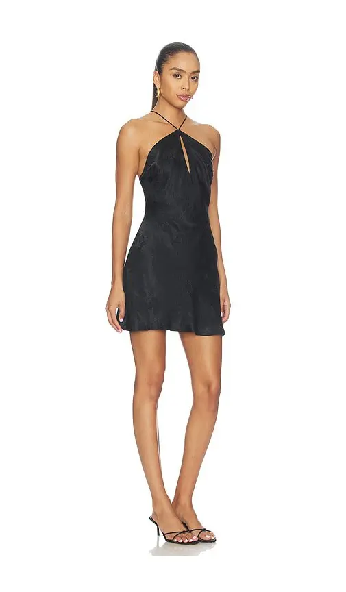 For Love & Lemons Adrift Satin Halter Mini Dress