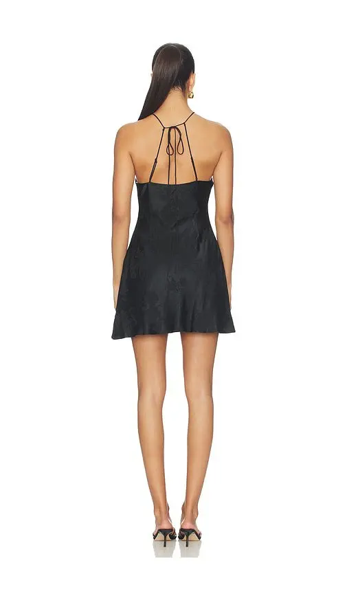 For Love & Lemons Adrift Satin Halter Mini Dress