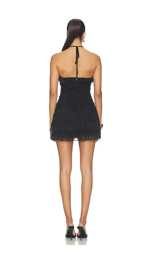 RUNAWAY THE LABEL Avani Deep-v Ruffle Mini Dress
