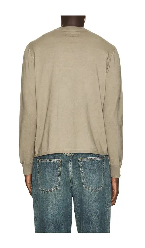 Rag & Bone Washed Supima Henley In Grey