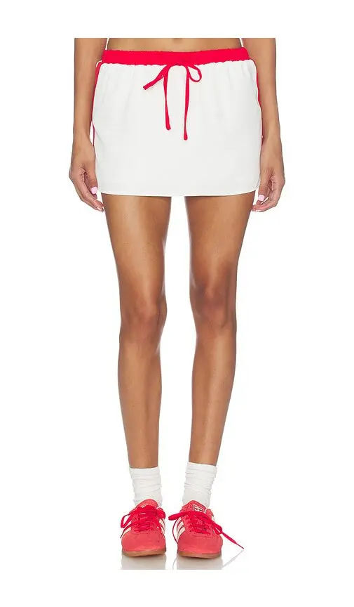 SNDYS. Reed Contrast Mini Skirt In White