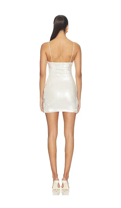RUNAWAY THE LABEL Sindy Sequin Mini Dress In Ivory