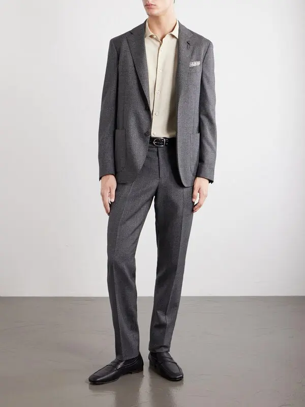 LARDINI Straight-leg Wool Suit Trousers