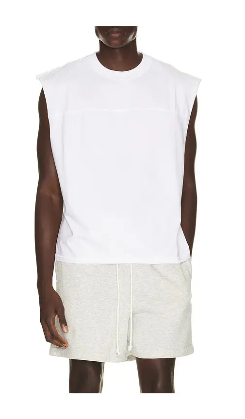 SKIMS Heavyweight Cotton Cropped Cutoff Tee In Cream - Chalk