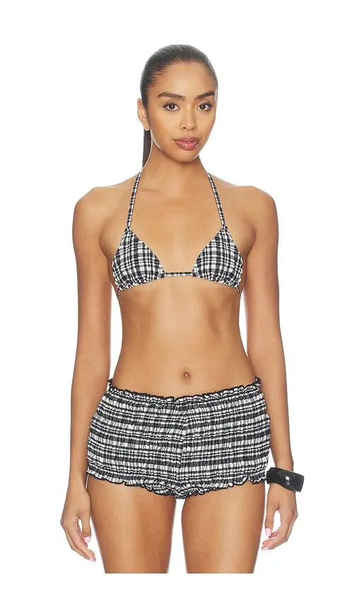 Solid & Striped The Iris Bikini Top In Black