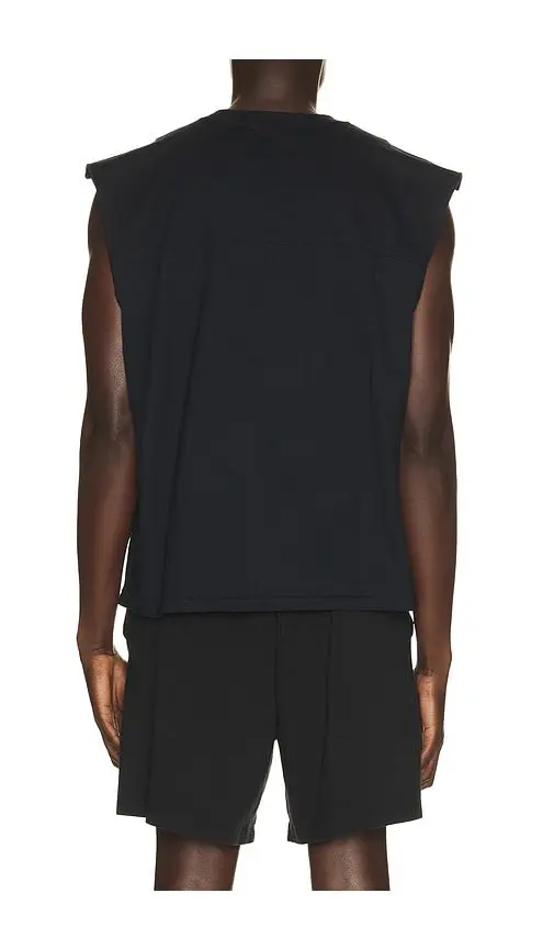 SKIMS Heavyweight Cotton Cropped Cutoff Tee In Black