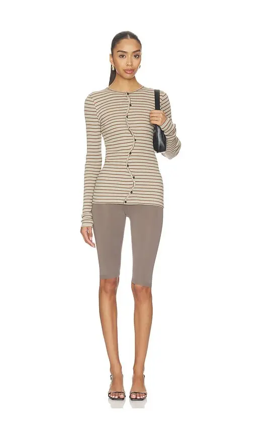 OPERASPORT Claire Seamless Cardigan In Taupe