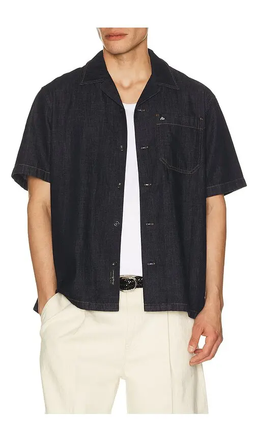 Rag & Bone Denim Resort Shirt In Navy