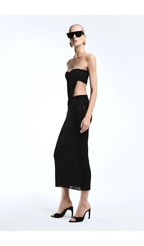 Revolve Strapless Sweetheart Midi Dress With Cutouts