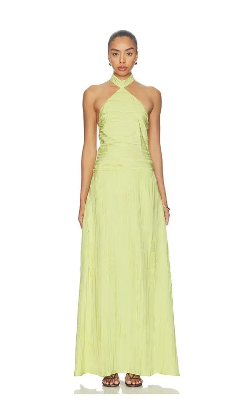 YELLOW THE LABEL Palmetto Halterneck Maxi Dress