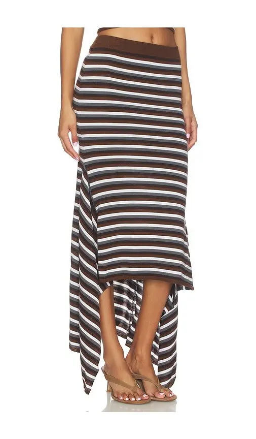 Monse Stripe Cascade Skirt In Brown