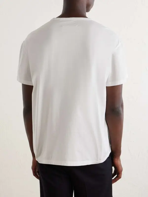 MAISON MARGIELA Logo-embroidered Cotton-jersey T-shirt