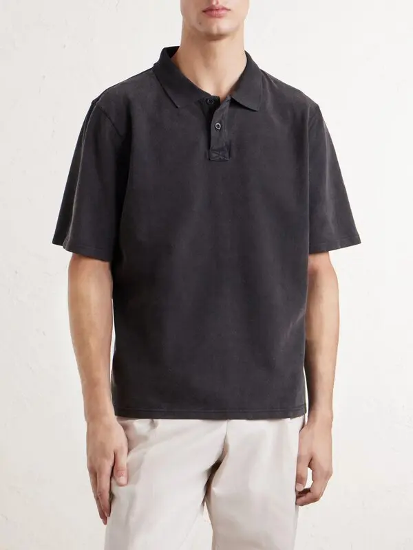 CORRIDOR Garment-dyed Cotton-piqué Polo Shirt - Black