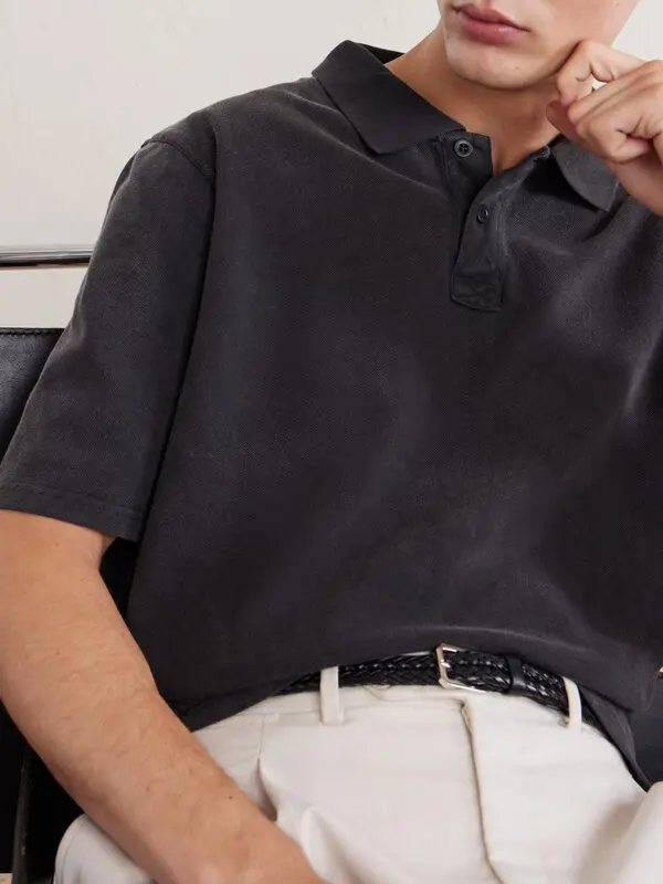 CORRIDOR Garment-dyed Cotton-piqué Polo Shirt - Black