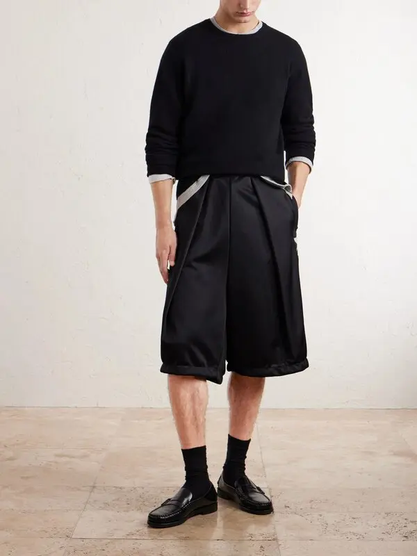 Kapital Kome-kome Straight-leg Satin-jersey Shorts