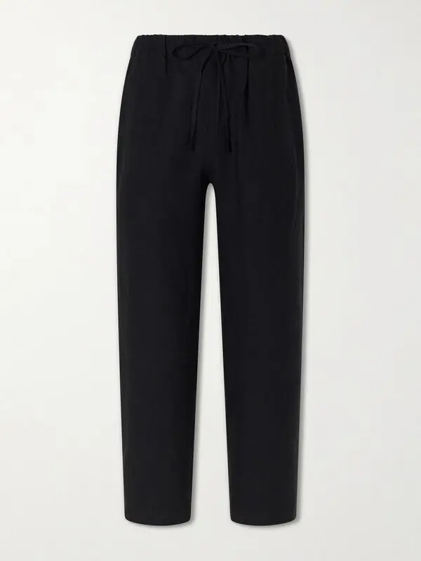 CHERRY LOS ANGELES Wide-leg Linen Trousers - Black