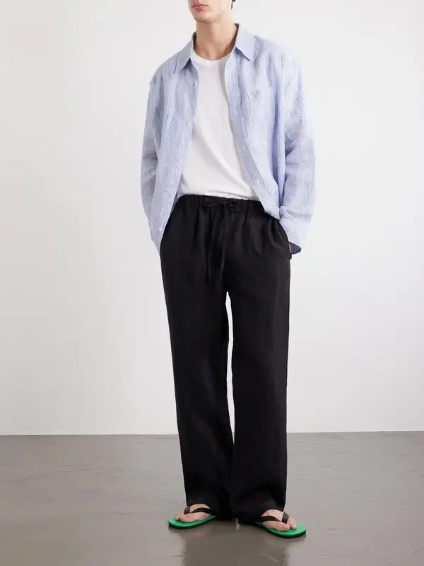 CHERRY LOS ANGELES Wide-leg Linen Trousers