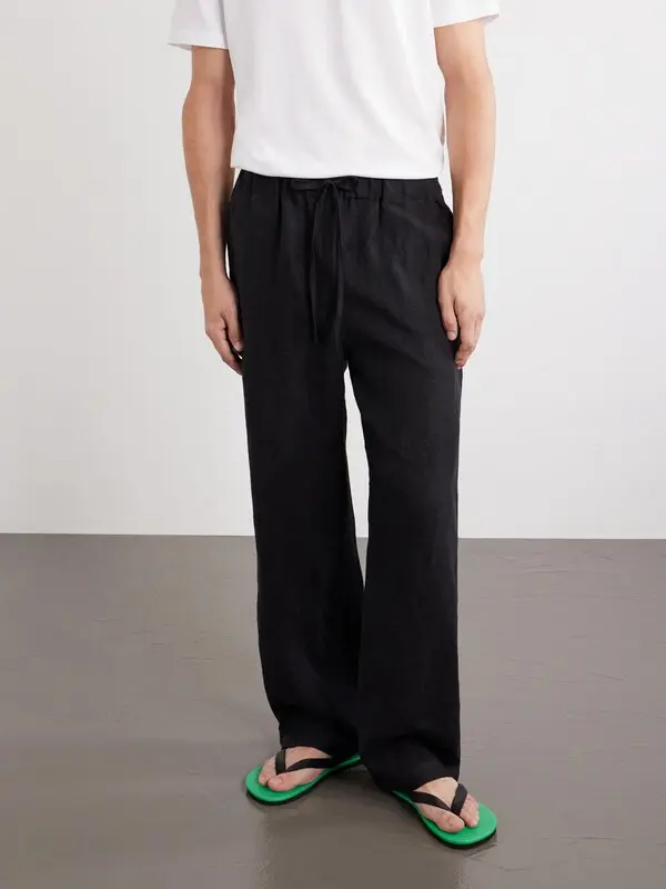 CHERRY LOS ANGELES Wide-leg Linen Trousers