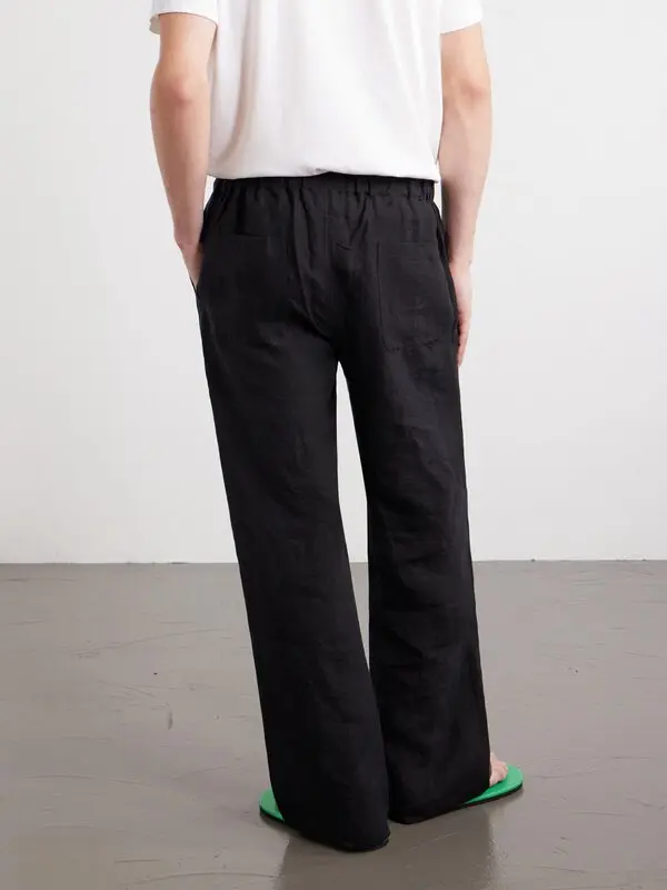 CHERRY LOS ANGELES Wide-leg Linen Trousers