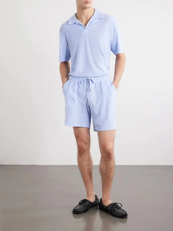 Frescobol Carioca Augusto Terry Cotton And Linen Blend Shorts