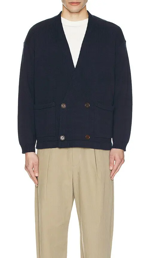 FOUND Double Breasted Knit Cardigan