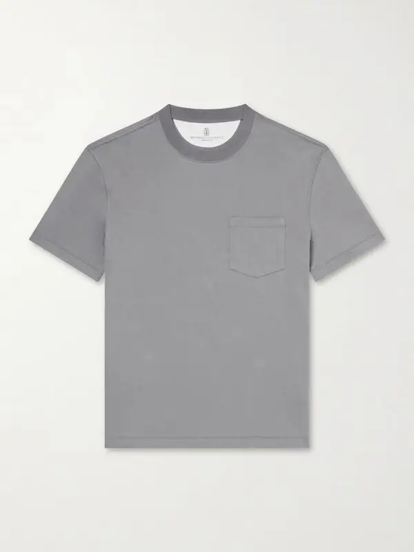 Brunello Cucinelli Cotton-jersey T-shirt - Gray