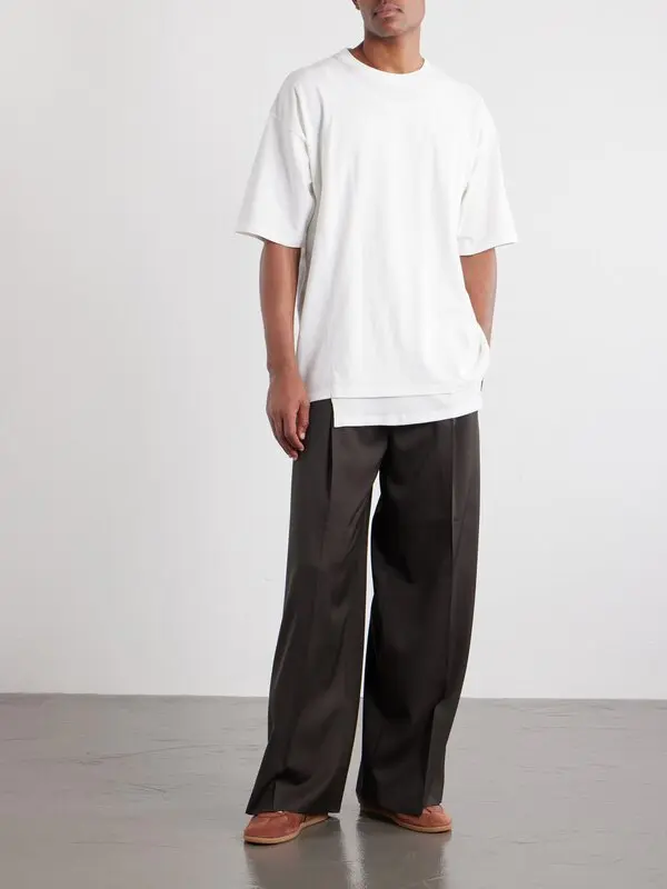 MAISON MARGIELA Layered Cotton-jersey T-shirt - Neutrals
