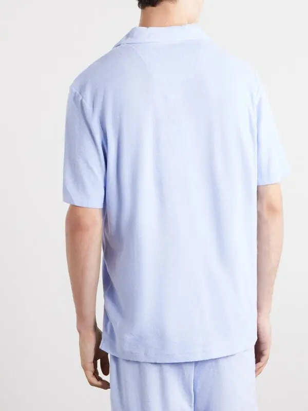 Frescobol Carioca Faustino Terry Cotton Blend Polo Shirts - Blue