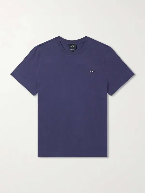 A.p.c. Oliver Logo-embroidered Cotton-jersey T-shirt