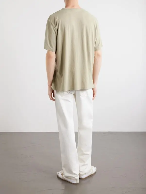 Frescobol Carioca Dinis Linen-blend T-shirt - Green
