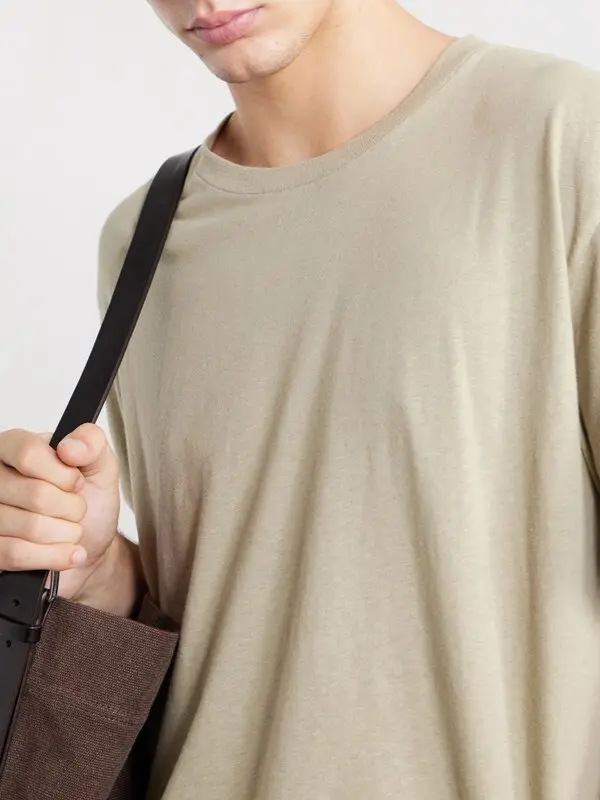 Frescobol Carioca Dinis Linen-blend T-shirt - Green