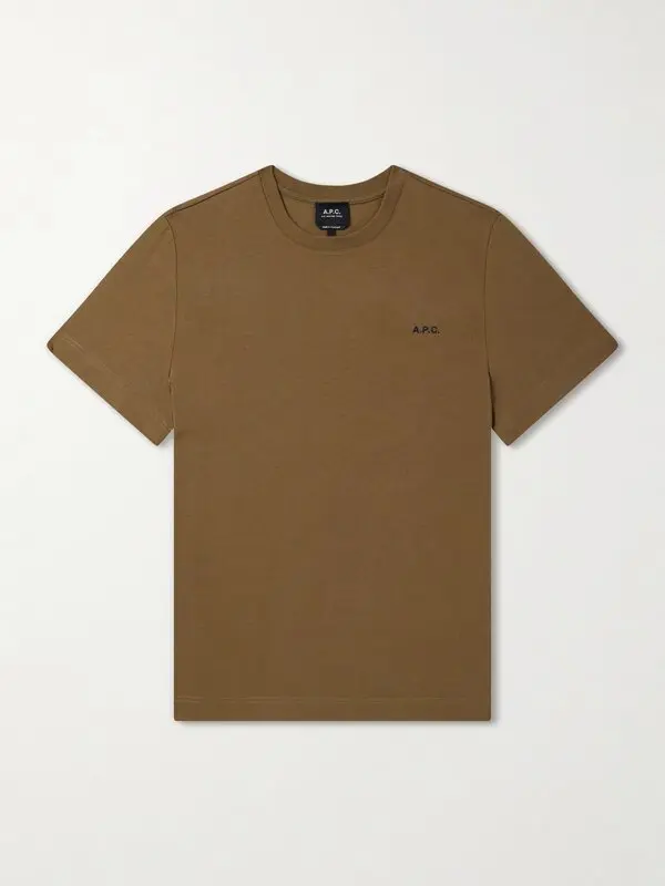 A.p.c. Oliver Logo-embroidered Cotton-jersey T-shirt