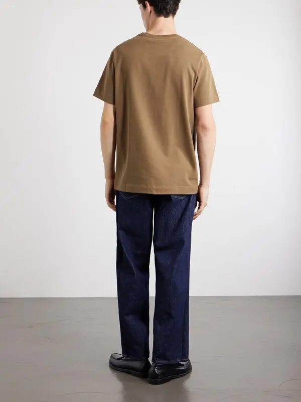 A.p.c. Oliver Logo-embroidered Cotton-jersey T-shirt