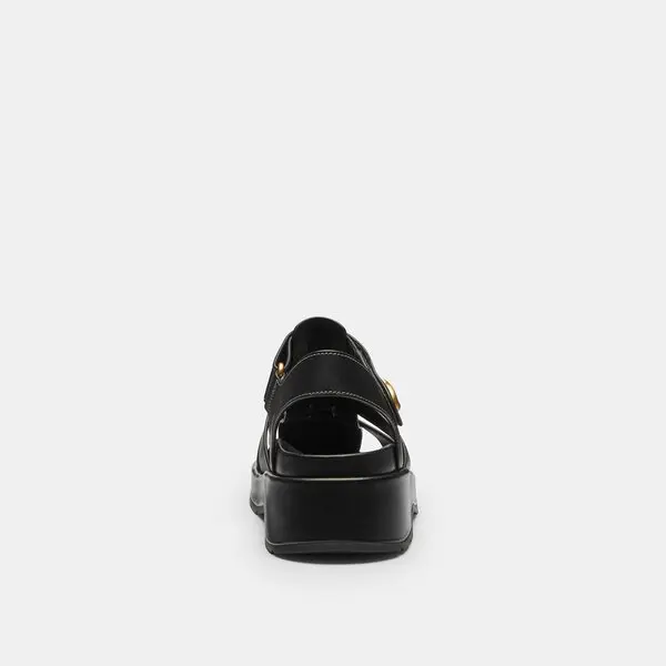 COACH Sculpted C Fisherman Platform Sandal - Black