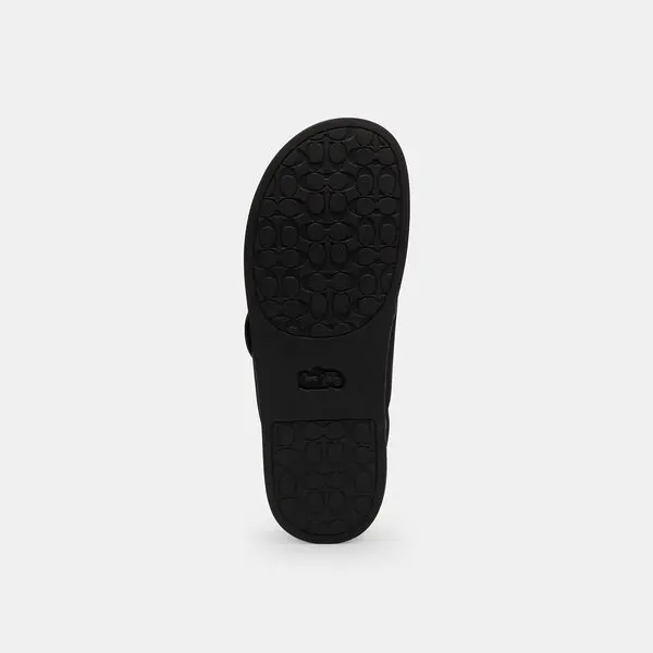 COACH Sculpted C Criss Cross Sandals - Black