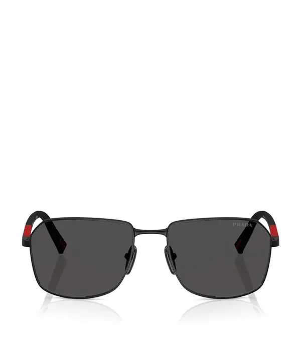 Prada Metal Rectangle Sunglasses - Black