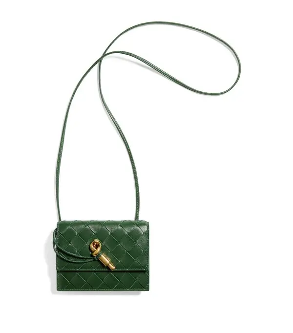 Bottega Veneta Leather Andiamo Badge Holder - Green