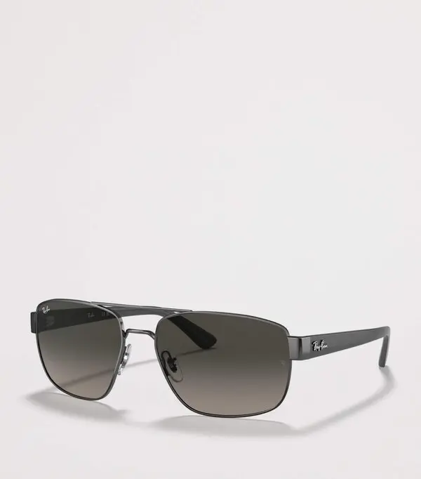 Ray-ban Metal Irregular Rectangle Sunglasses - Grey
