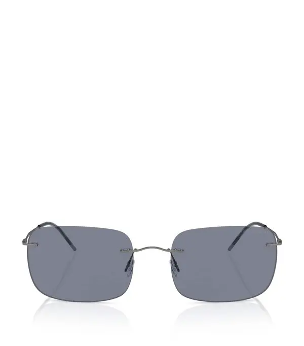 Giorgio Armani Pillow Rectangle Rimless Sunglasses - Grey