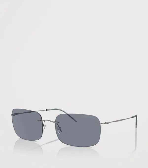 Giorgio Armani Pillow Rectangle Rimless Sunglasses