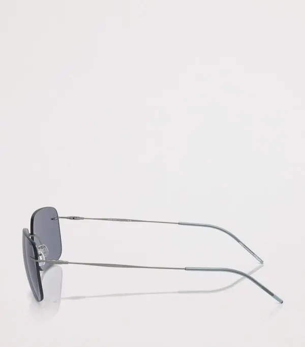 Giorgio Armani Pillow Rectangle Rimless Sunglasses