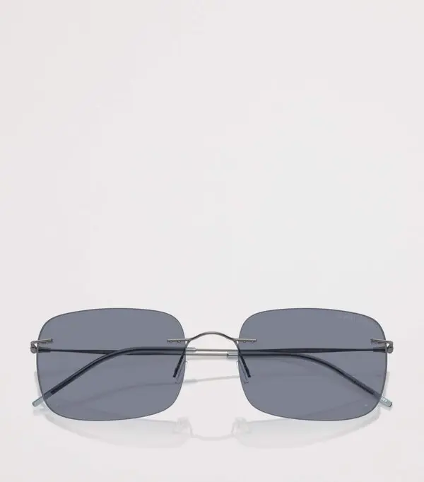 Giorgio Armani Pillow Rectangle Rimless Sunglasses