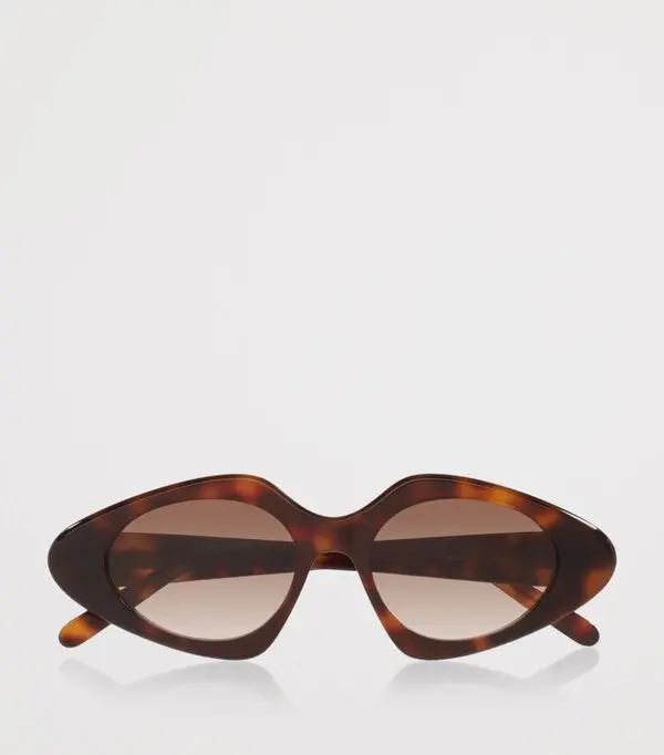 Loewe Tortoiseshell Triangle Slim Sunglasses